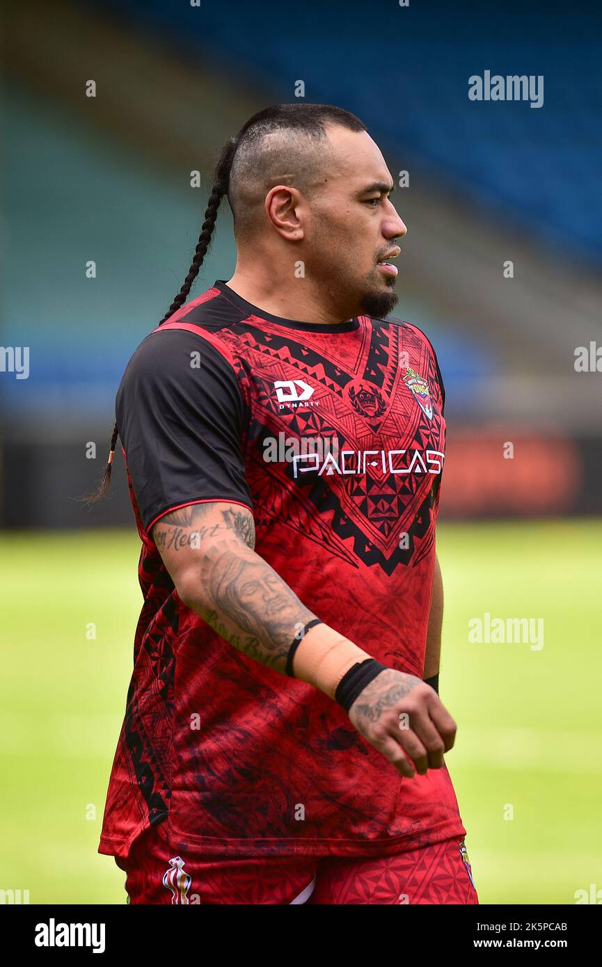 Halifax, England -8th October 2022 - Mahe Fonua of Tonga, Rugby League ...