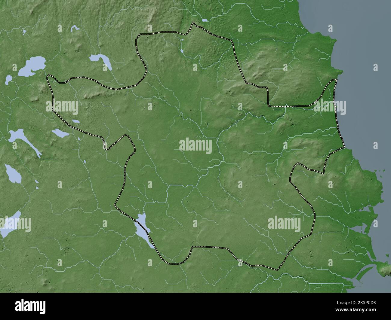 Meath, county of Ireland. Elevation map colored in wiki style with ...