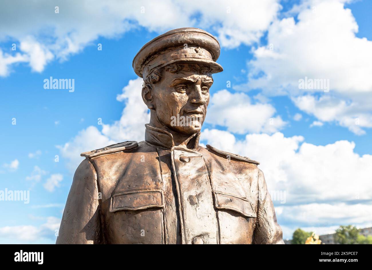Borovichi, Russia - July 17, 2022: Bronze monument to a red army ...