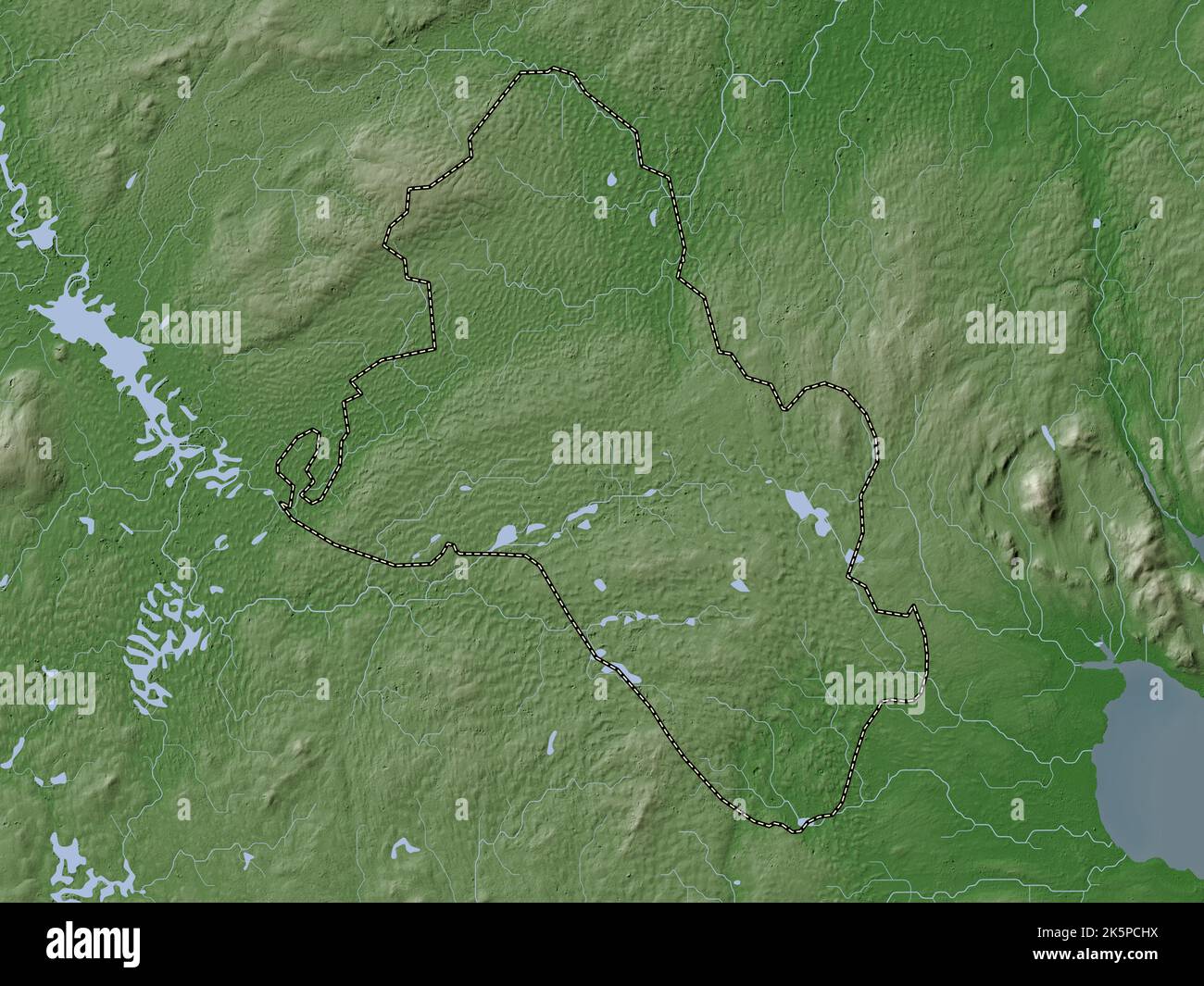 Monaghan, county of Ireland. Elevation map colored in wiki style with ...