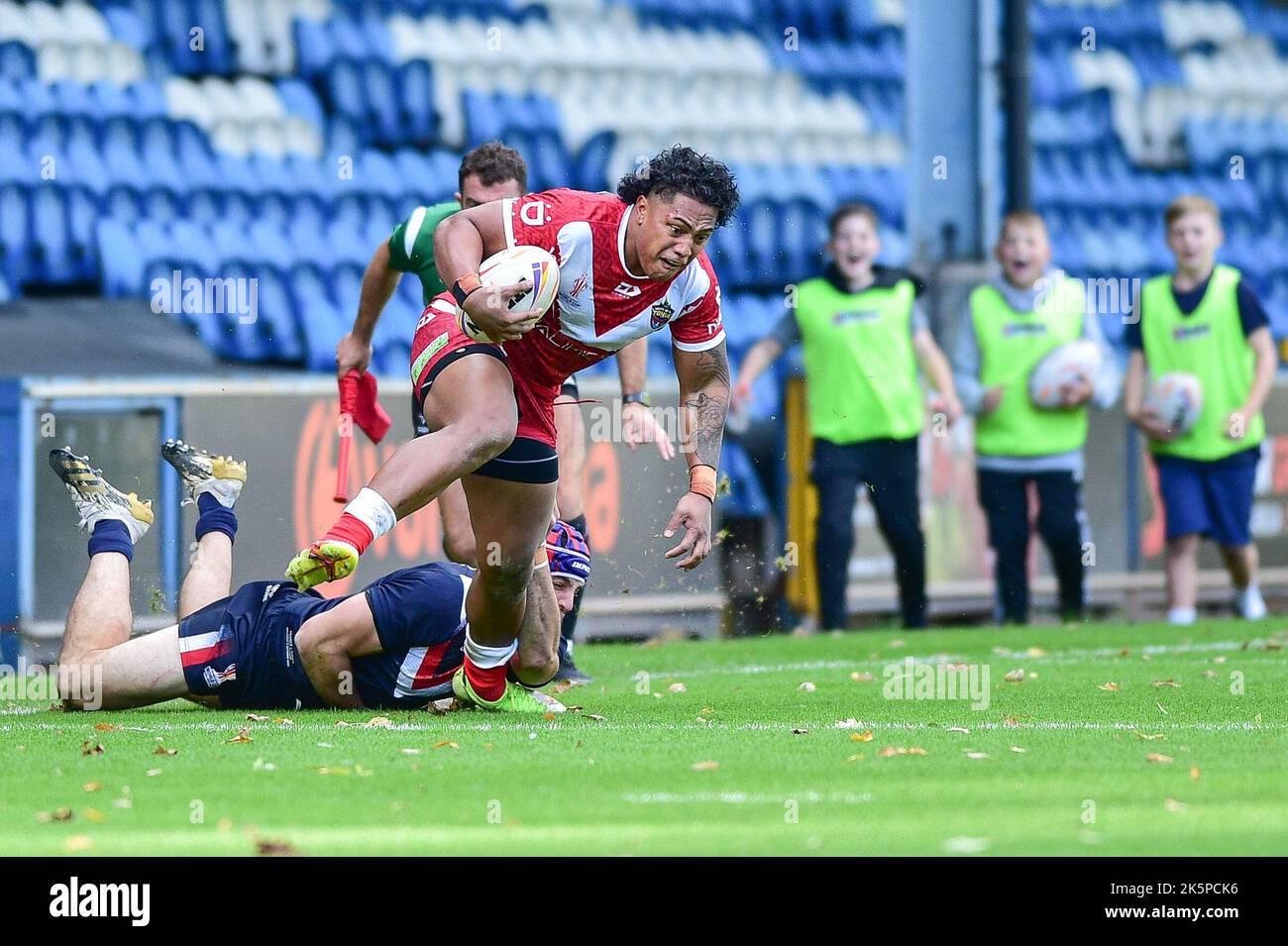 Halifax, England -8th October 2022 - Tesi Niu of Tonga in action. Rugby ...