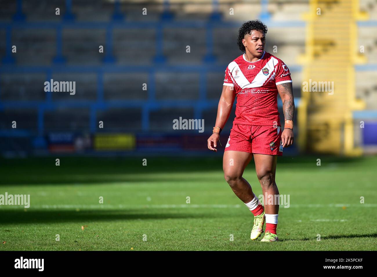 Halifax, England -8th October 2022 - Tesi Niu of Tonga, Rugby League ...