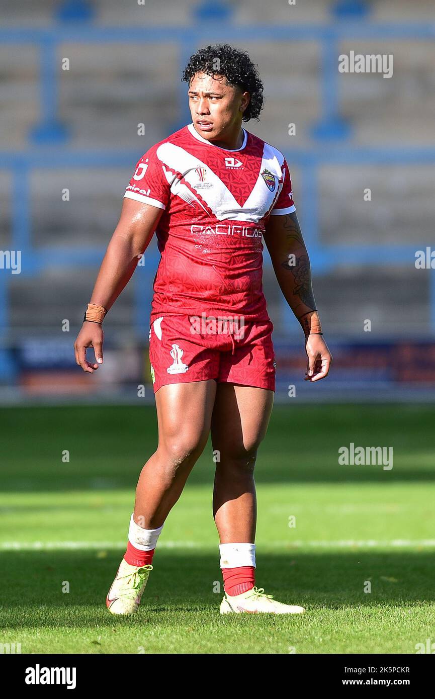 Halifax, England -8th October 2022 - Tesi Niu of Tonga, Rugby League ...