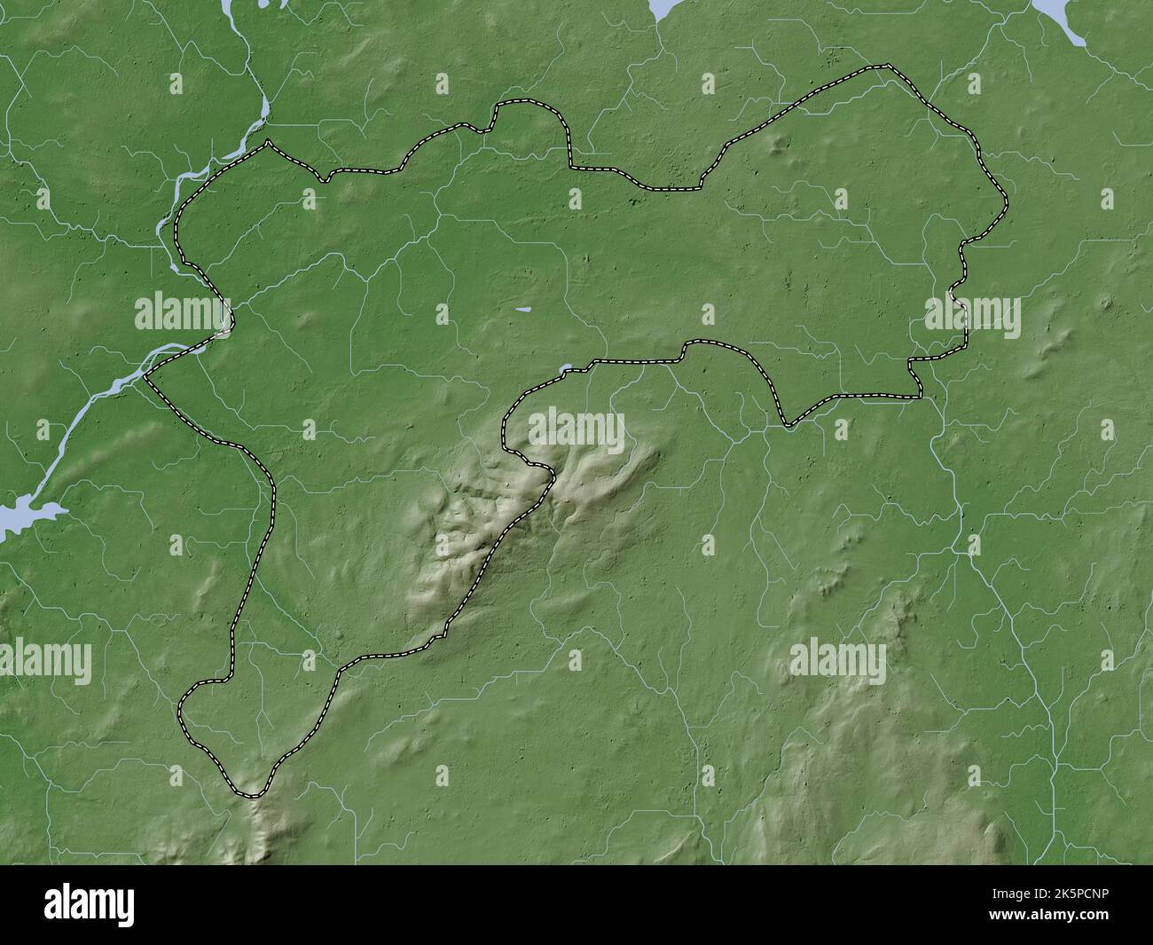 Offaly, county of Ireland. Elevation map colored in wiki style with ...