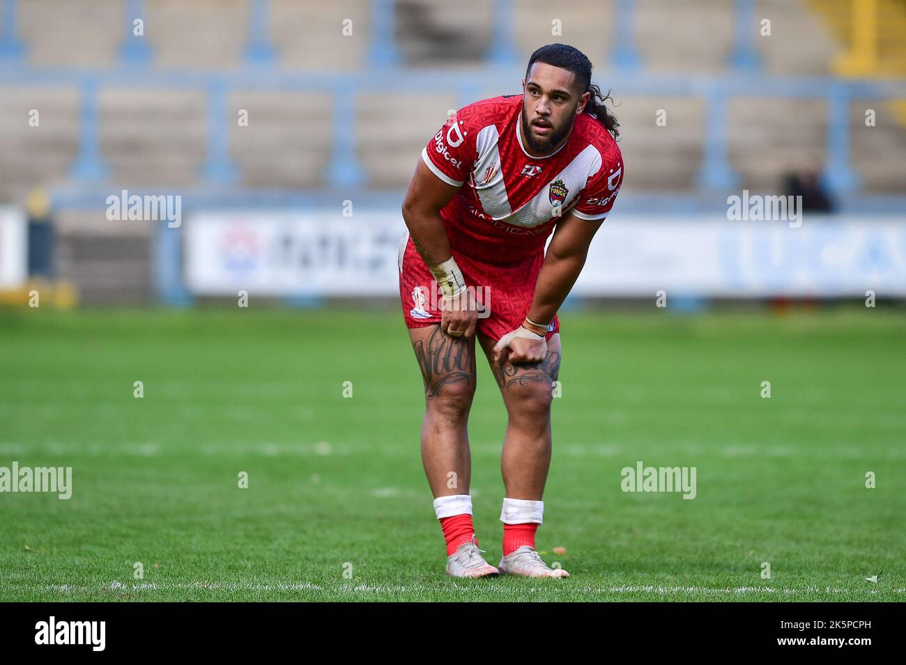 Halifax, England -8th October 2022 - Keaon Koloamatangi of Tonga, Rugby ...
