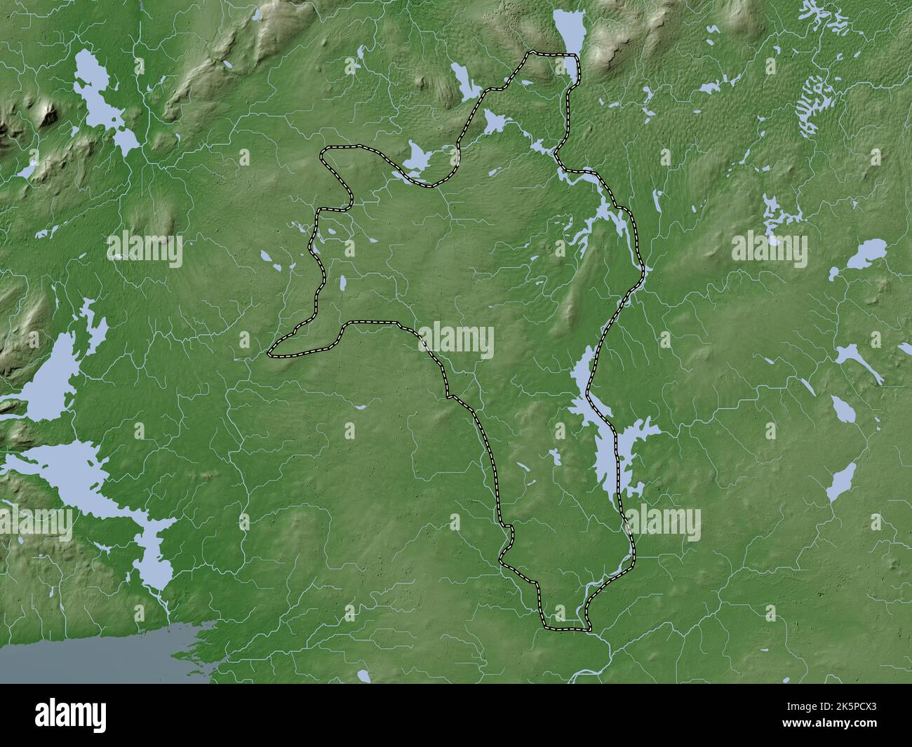 Roscommon, county of Ireland. Elevation map colored in wiki style with ...