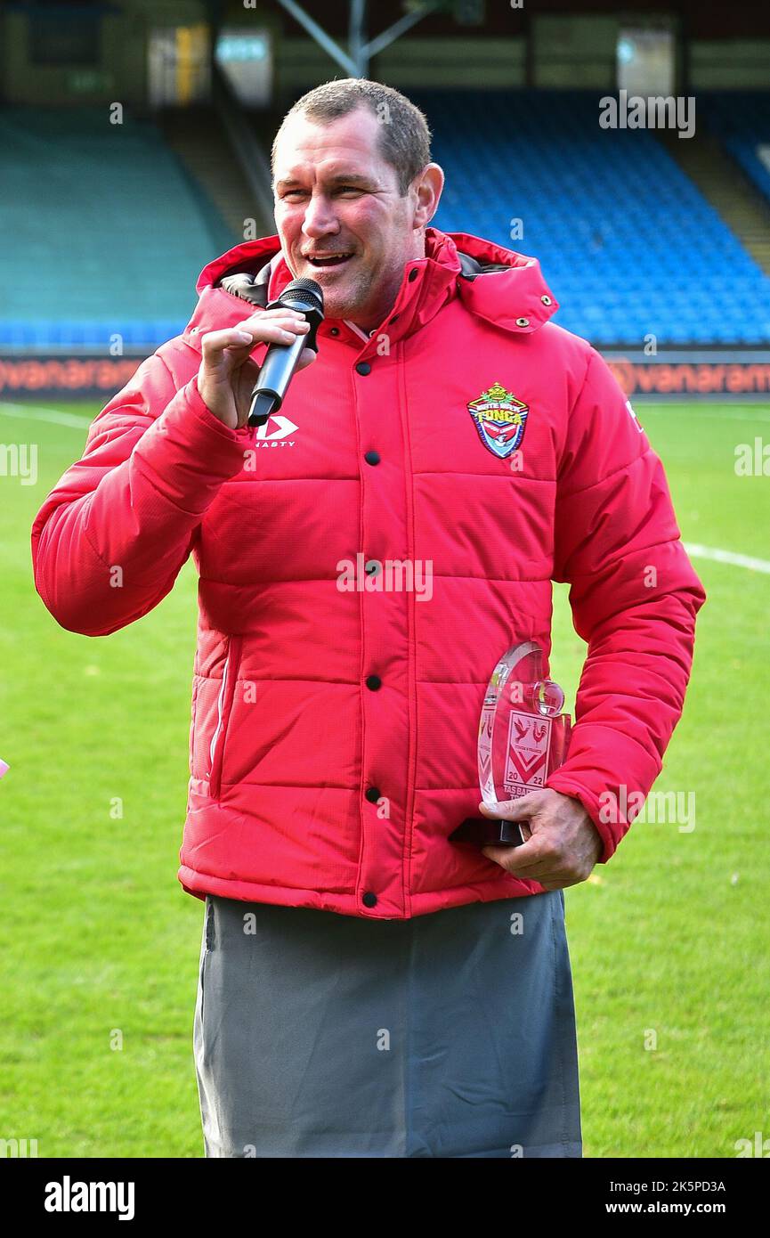 Halifax, England -8th October 2022 - Kristian Woolf Head Coach of Tonga ...