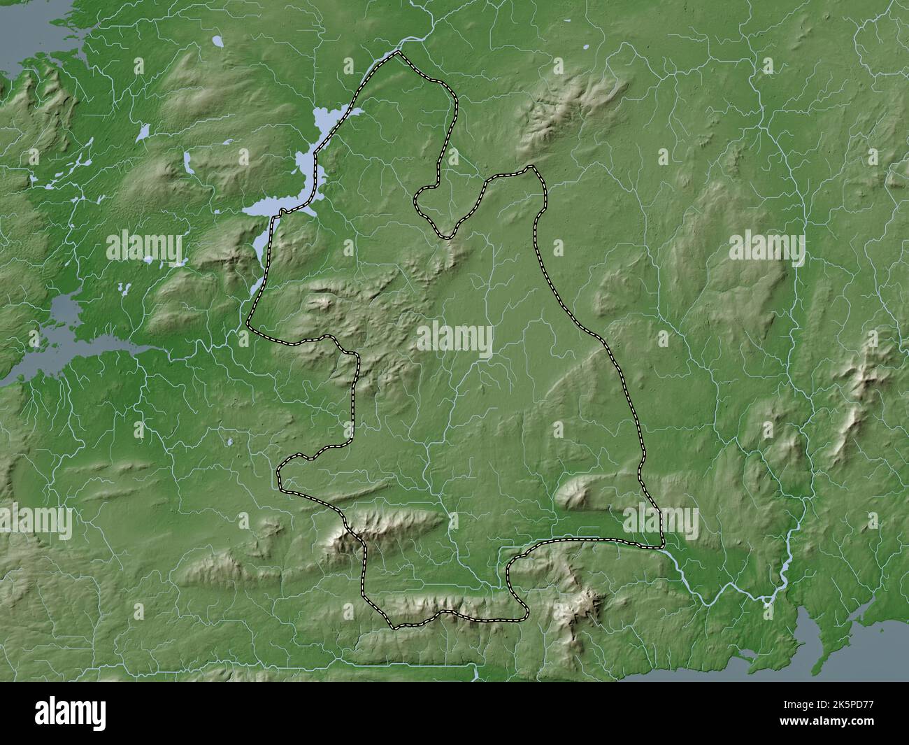 Tipperary, county of Ireland. Elevation map colored in wiki style with ...