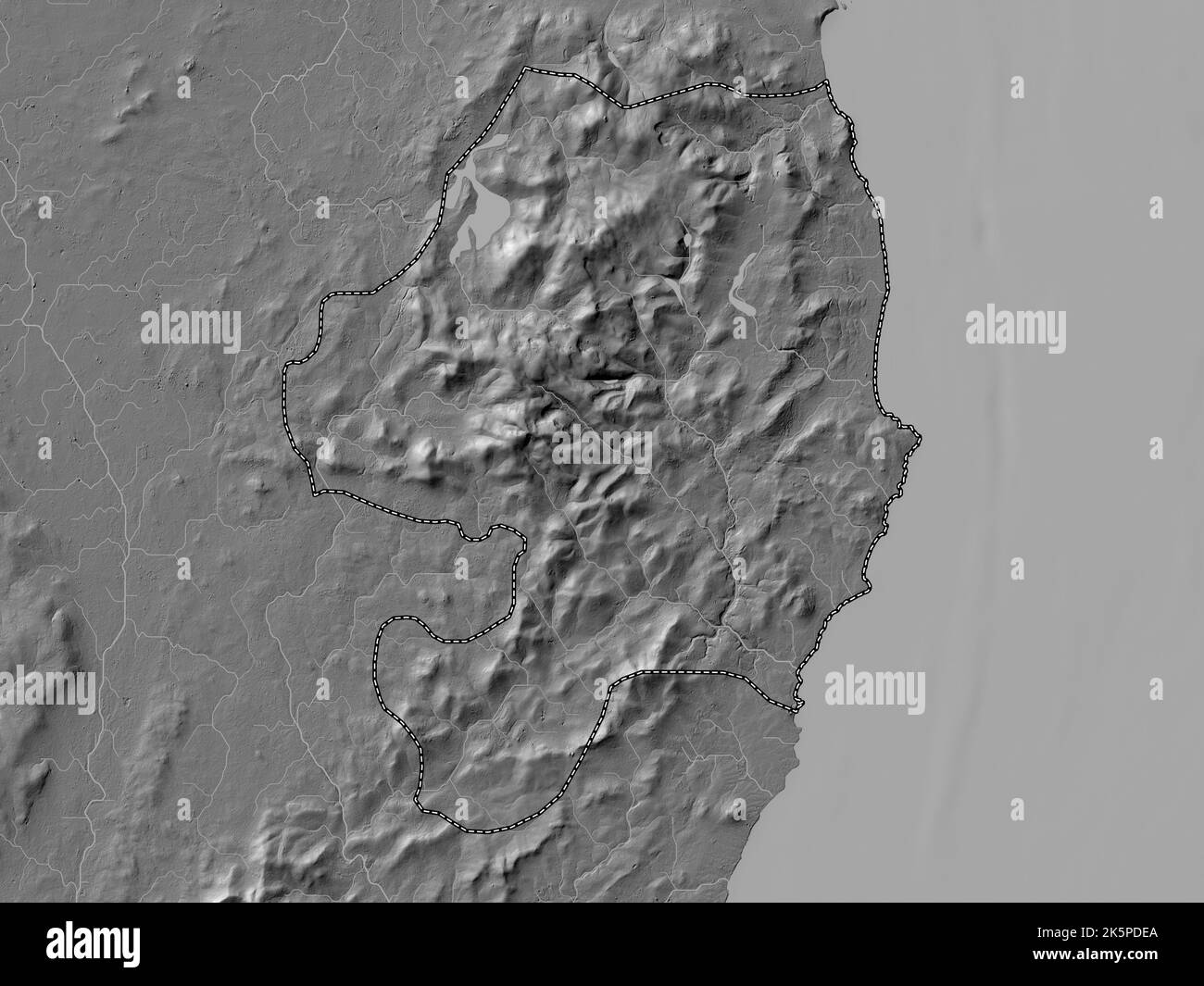 Wicklow, county of Ireland. Bilevel elevation map with lakes and rivers ...
