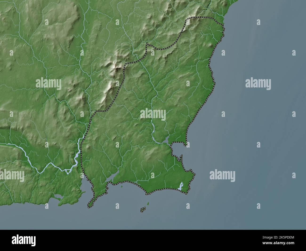 Wexford, county of Ireland. Elevation map colored in wiki style with ...