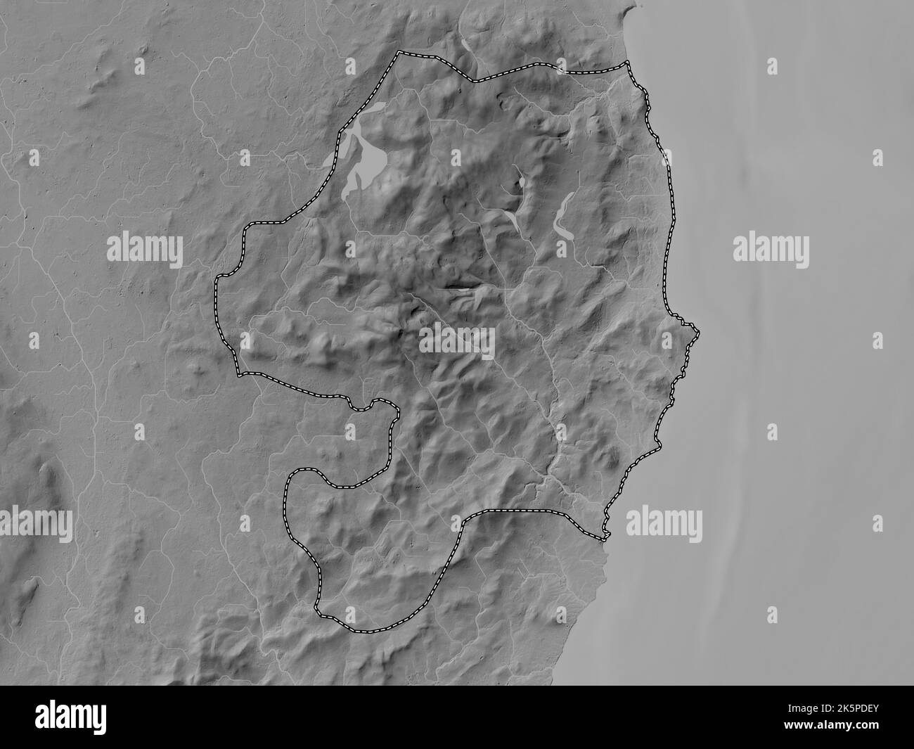 Wicklow, county of Ireland. Grayscale elevation map with lakes and ...