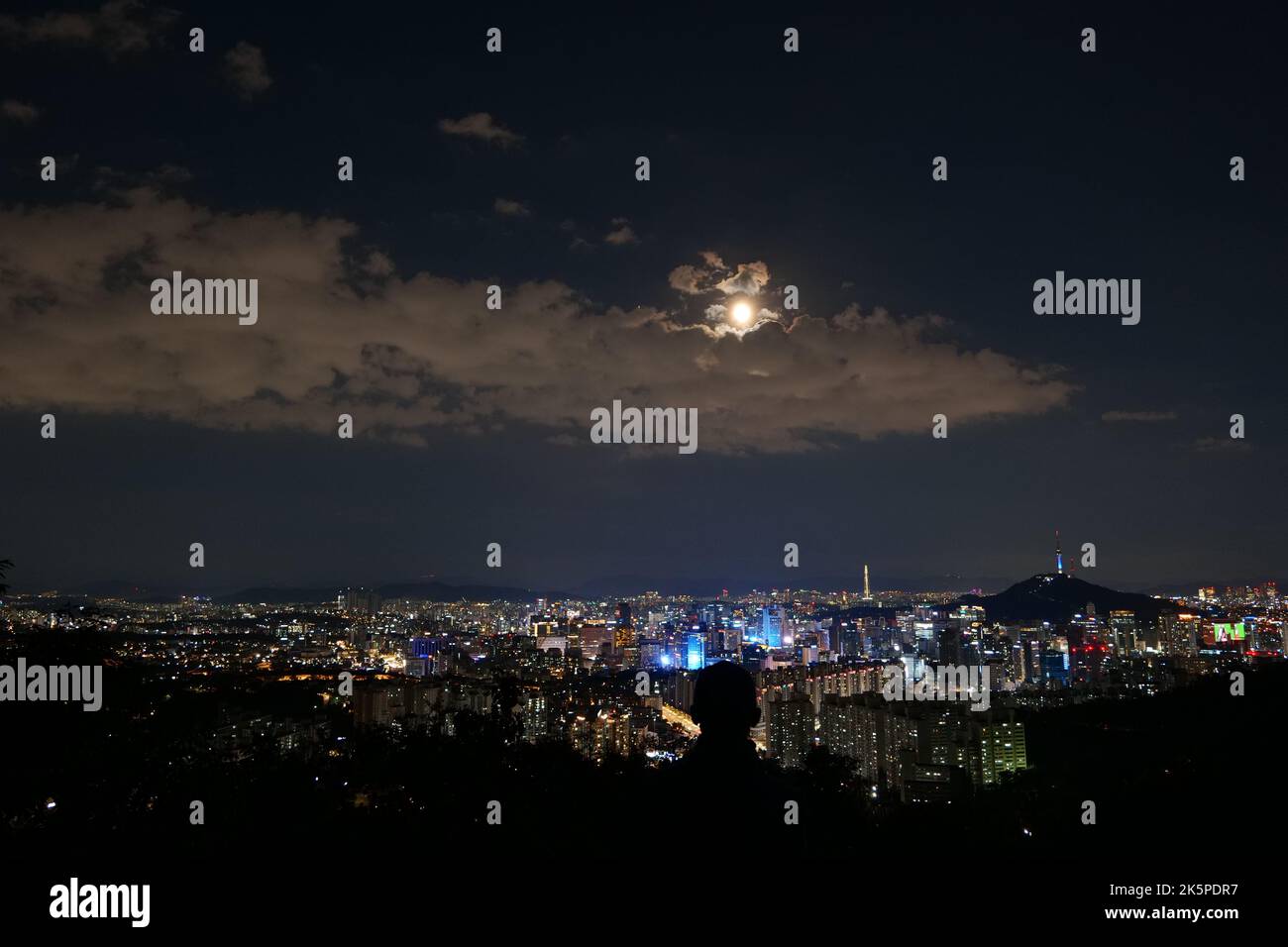 night view with the moon Stock Photo - Alamy