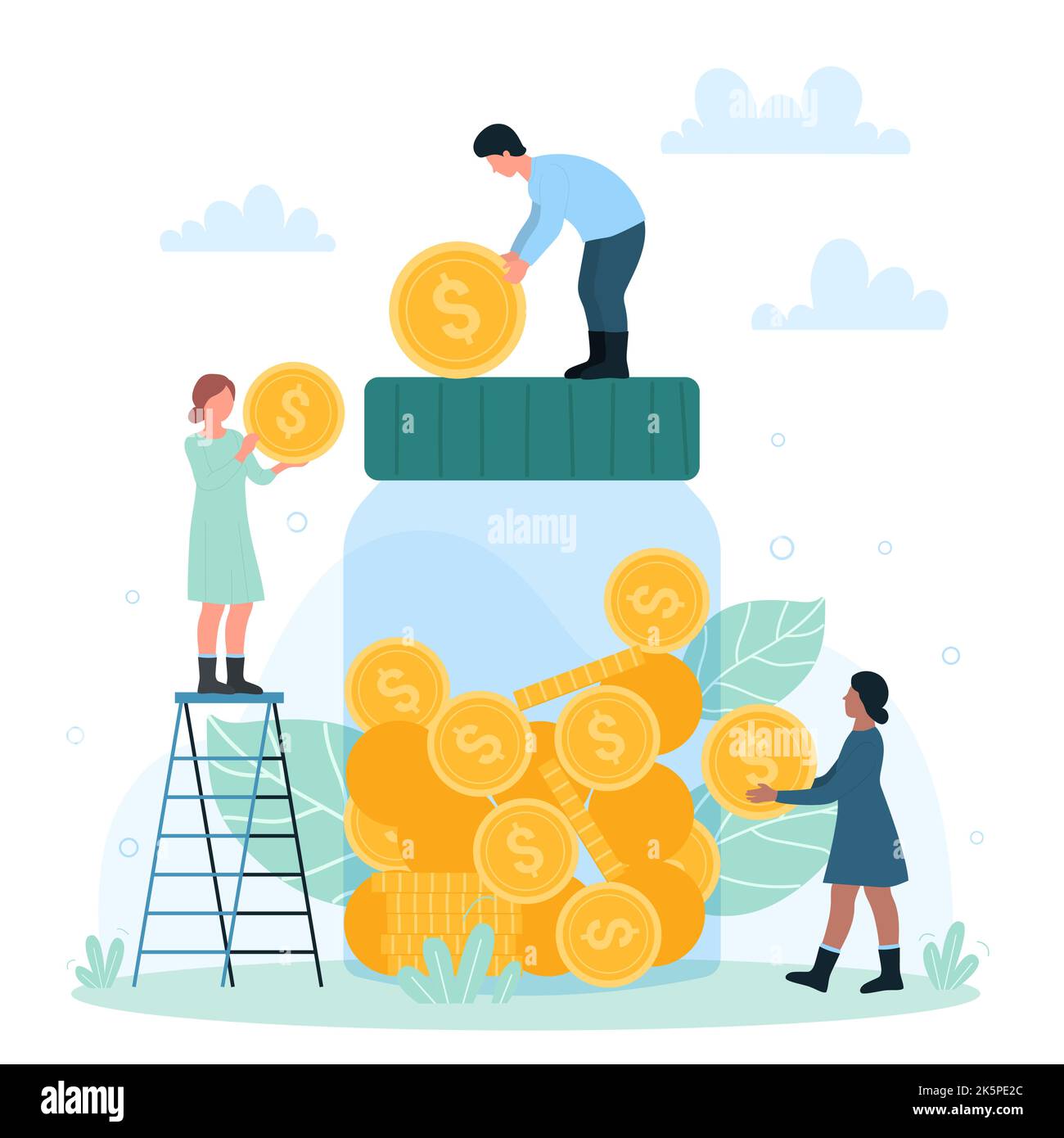 Money jar pension Stock Vector Images - Alamy