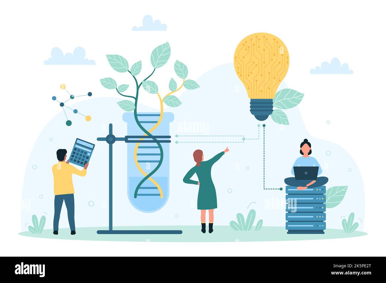 Innovation and science research in agriculture vector illustration ...
