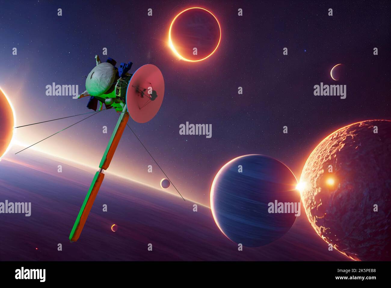 Unmanned spacecraft similar with the Cassini Huygens orbiter. Elements ...