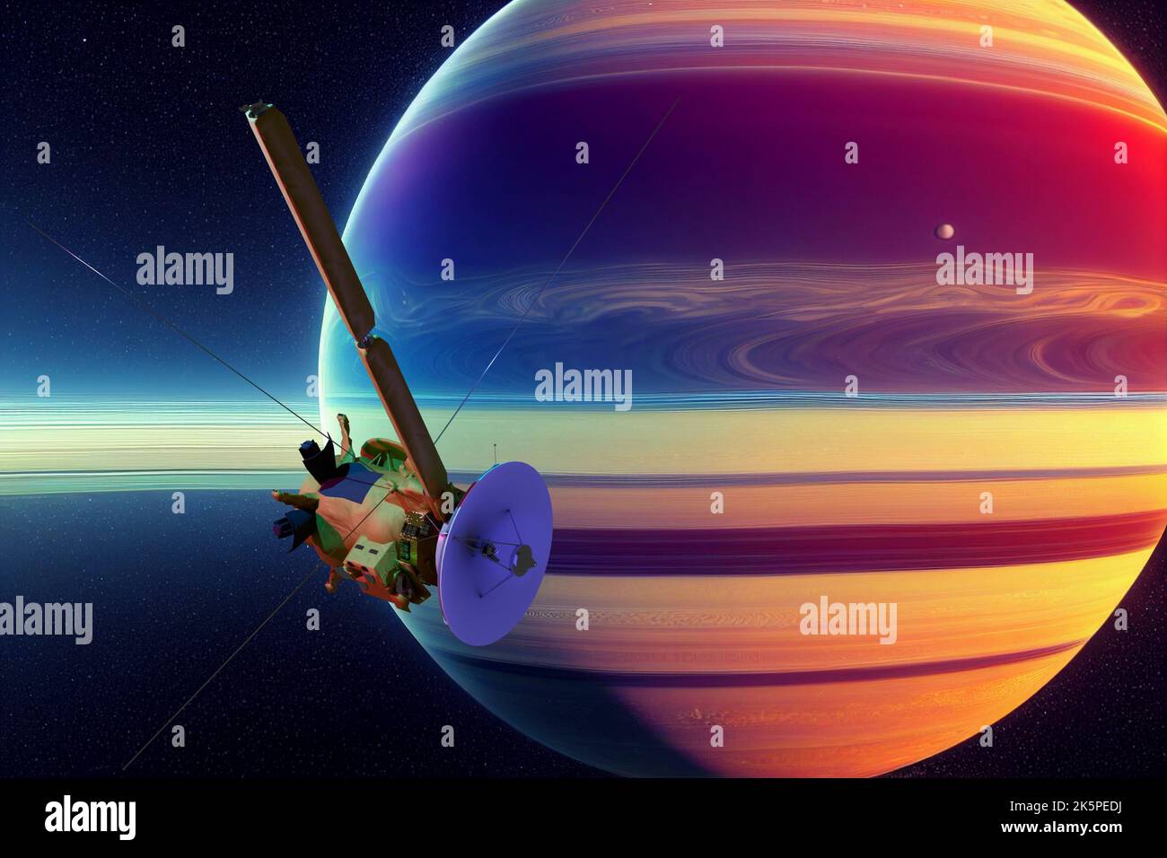 Unmanned spacecraft similar with the Cassini Huygens orbiter. Elements ...