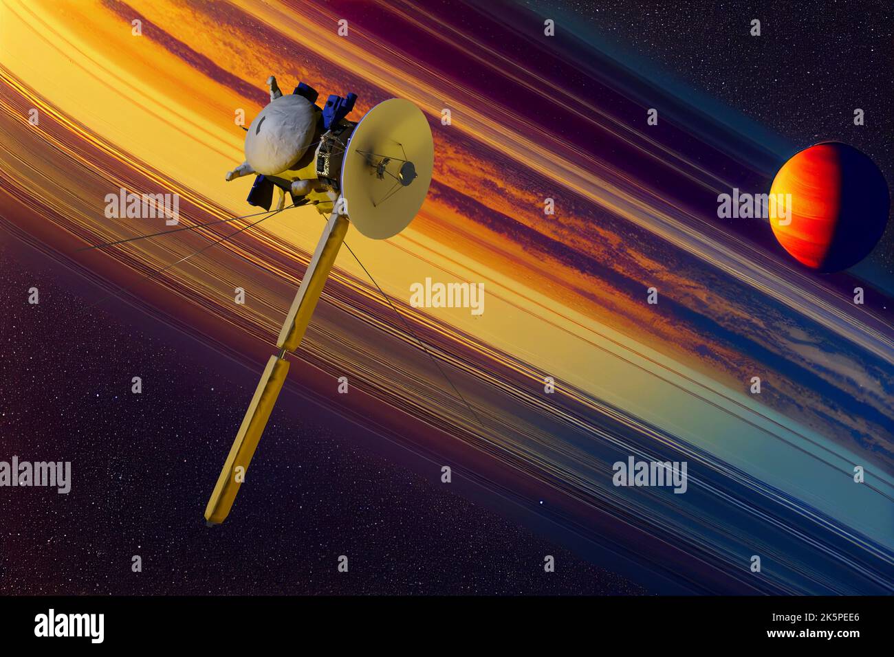 Unmanned spacecraft similar with the Cassini Huygens orbiter. Elements ...