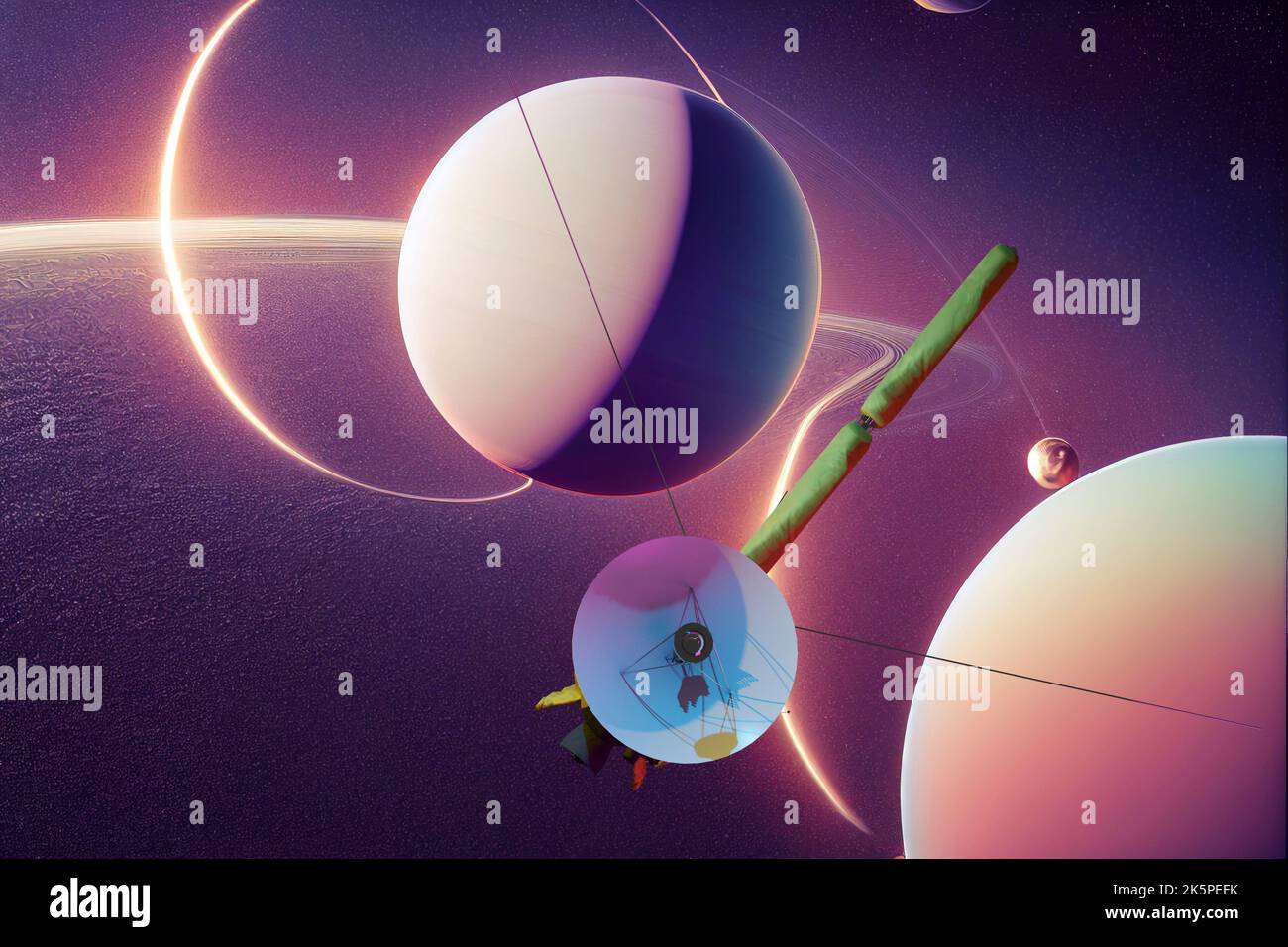 Unmanned spacecraft similar with the Cassini Huygens orbiter. Elements ...