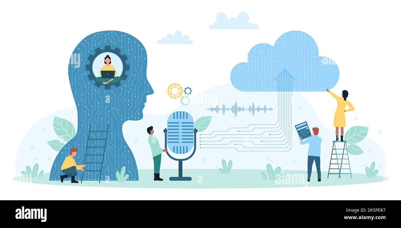 Smart audio record, mobile app and cloud service vector illustration ... Smart audio record, mobile app and cloud service vector illustration ...