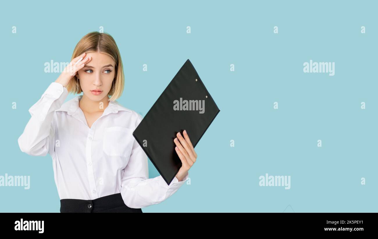 Hard problem. Tired woman. Overwhelmed information. Advertising ...