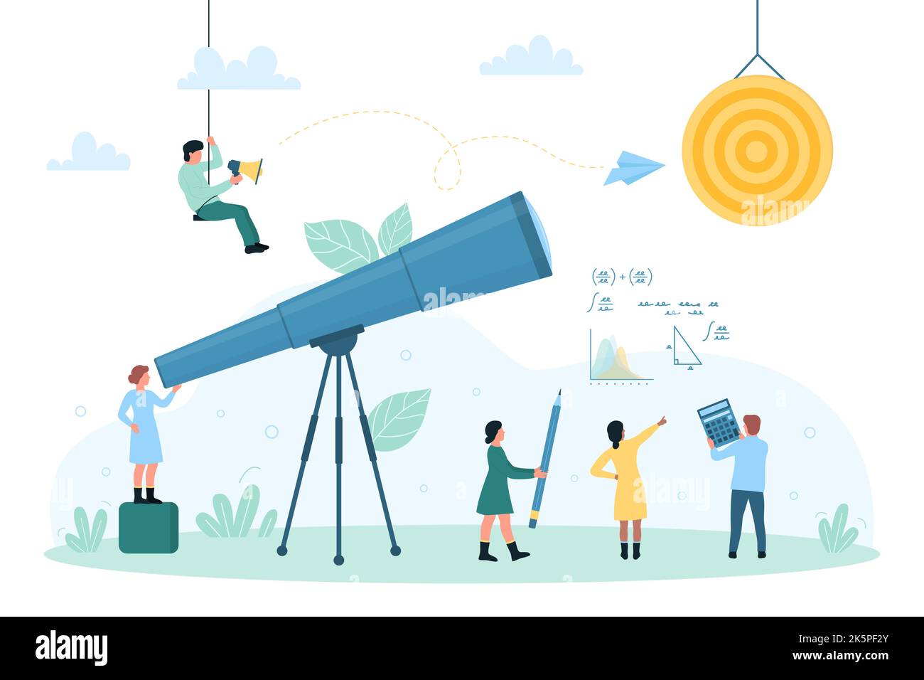 Cartoon telescope woman hi-res stock photography and images - Alamy