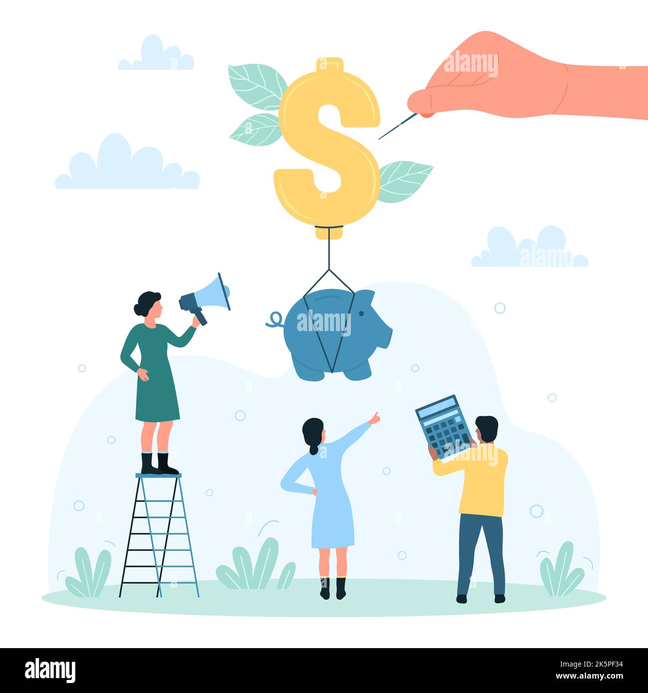 Inflate inflation money economy Stock Vector Images - Alamy
