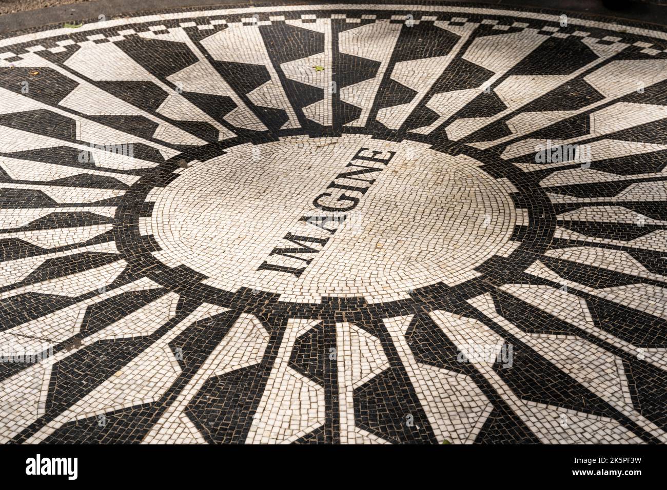 Mosaic of song "Imagine" in Strawberry Fields Memorial dedicated to the ...