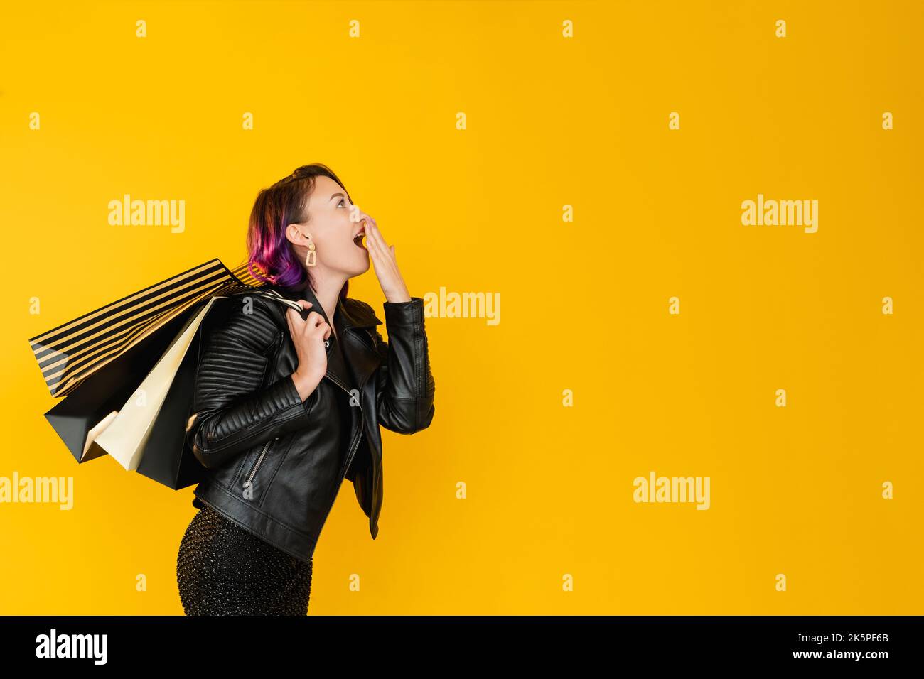Black friday advertising woman hi-res stock photography and images - Alamy