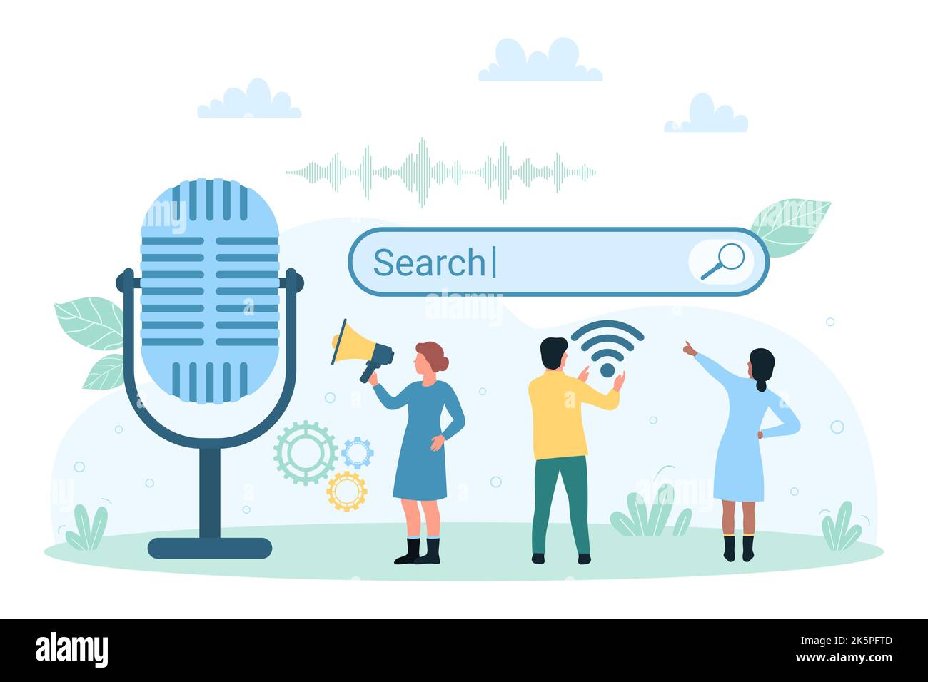 Virtual help of smart voice assistant, AI vector illustration. Cartoon ...