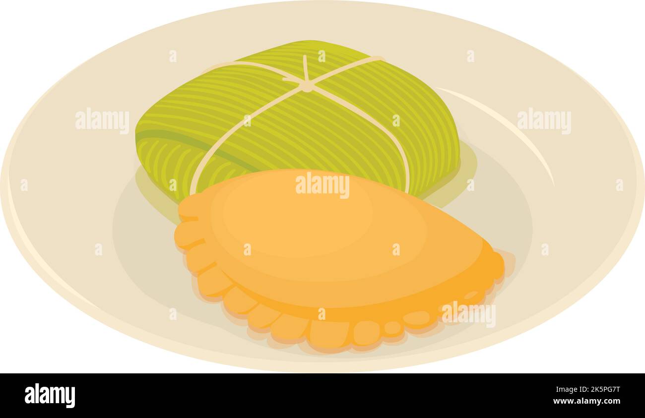 Portuguese appetizer icon isometric vector. Rissois de carne and dolma ...
