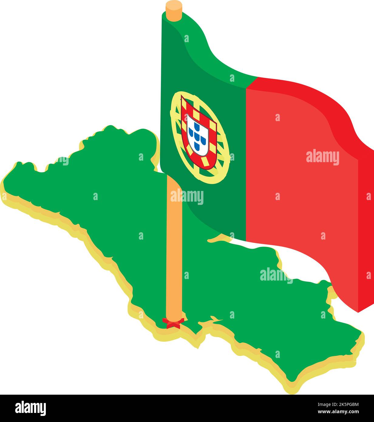 Portugal symbol icon isometric vector. National portugal flag on ...