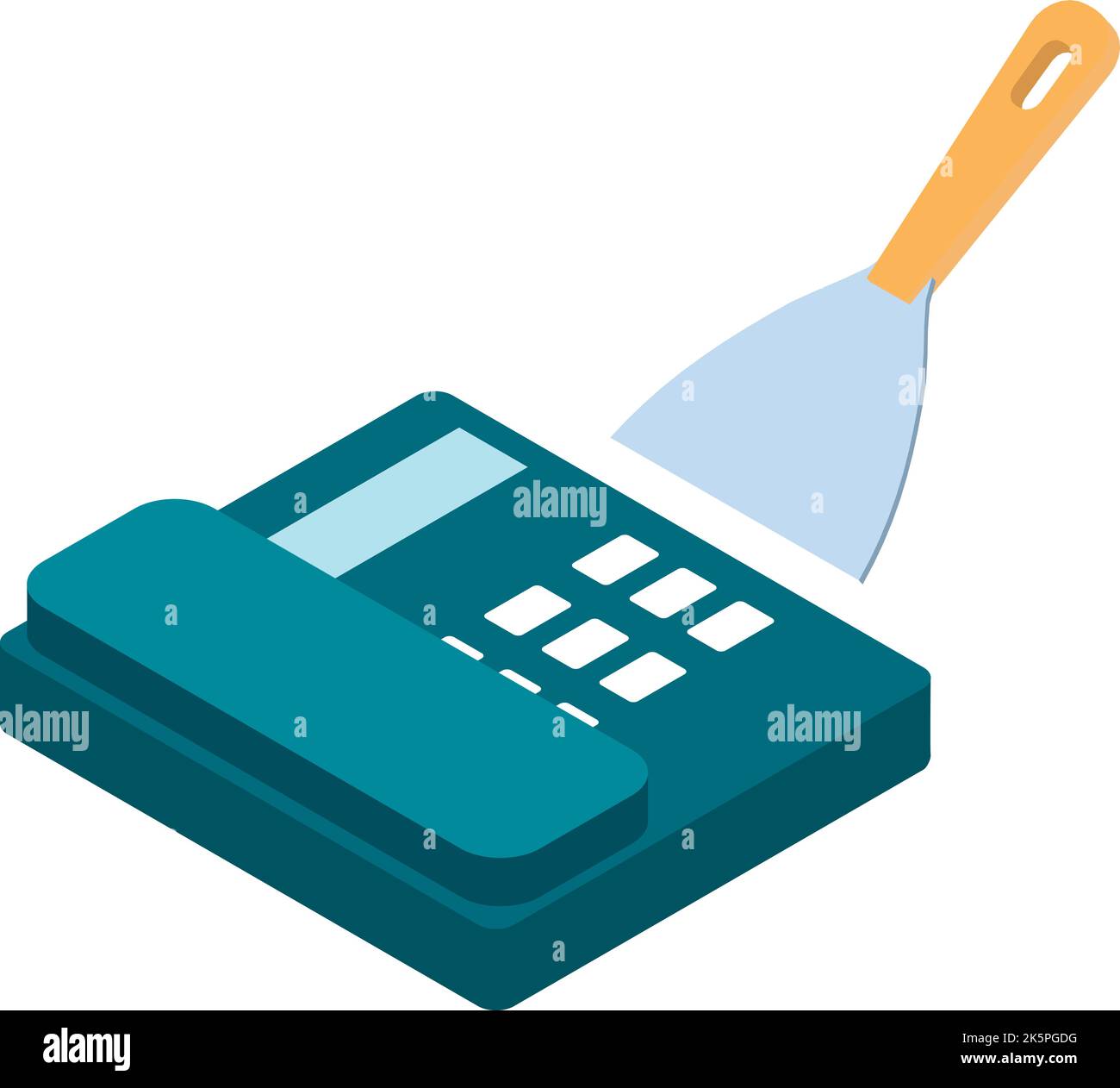Renovation service icon isometric vector. Push button landline phone ...