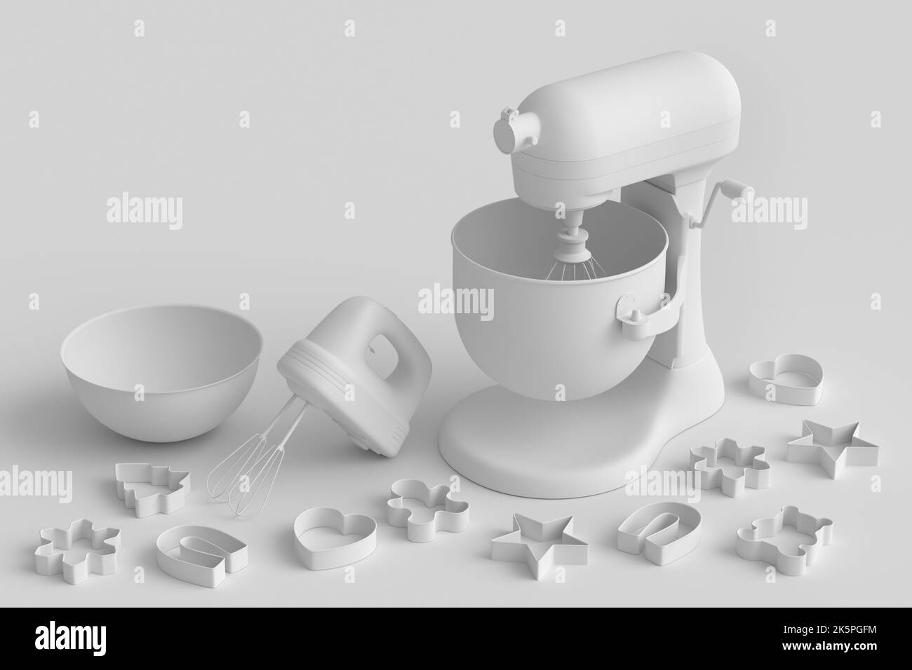 Mixer and hand mixer with kitchen utensil and metal cookie cutters for ...