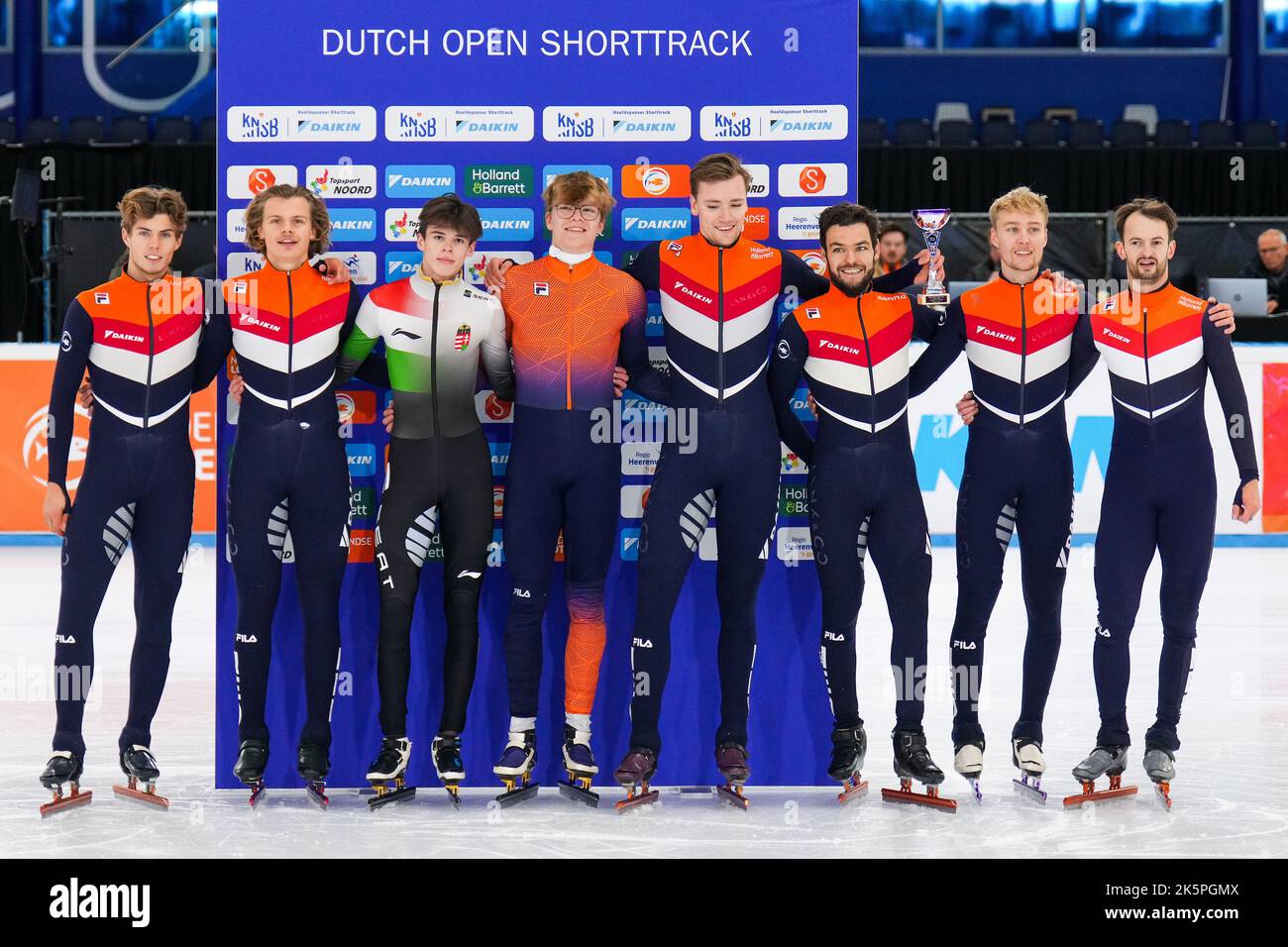 HEERENVEEN, NETHERLANDS - OCTOBER 9: The winning men team competing ...