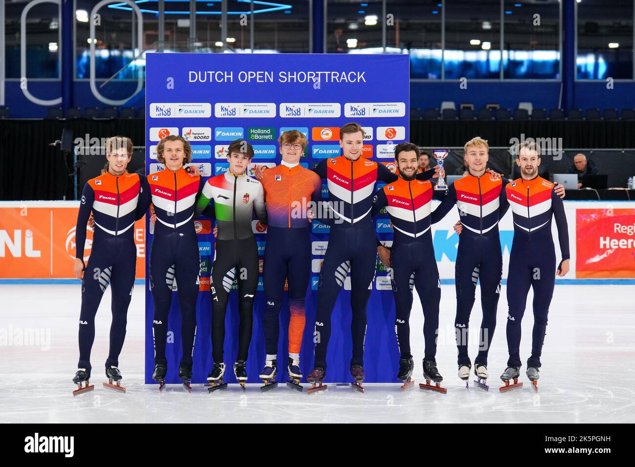 HEERENVEEN, NETHERLANDS - OCTOBER 9: The winning men team competing ...