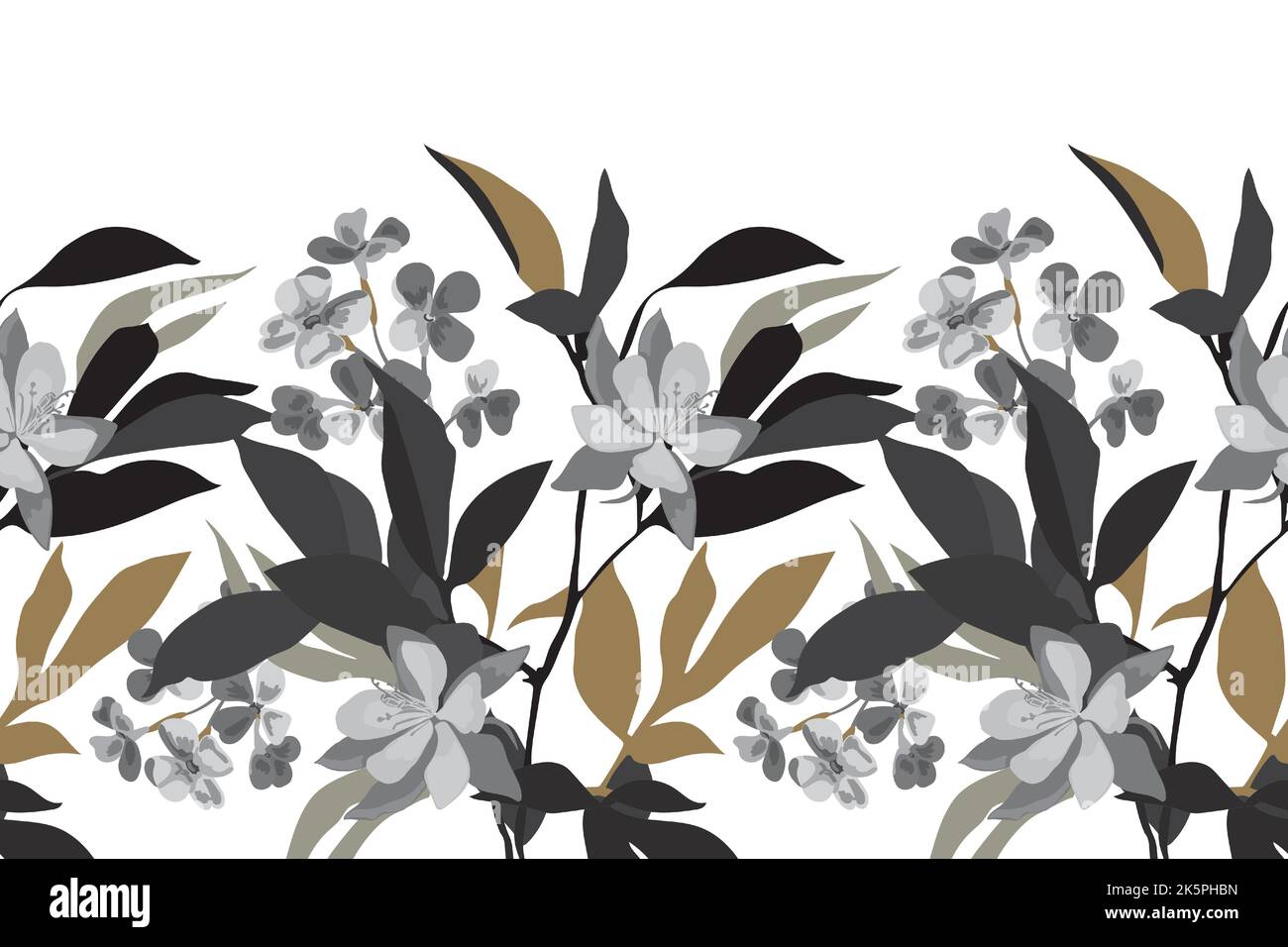 Dark flower border Stock Vector Images - Alamy