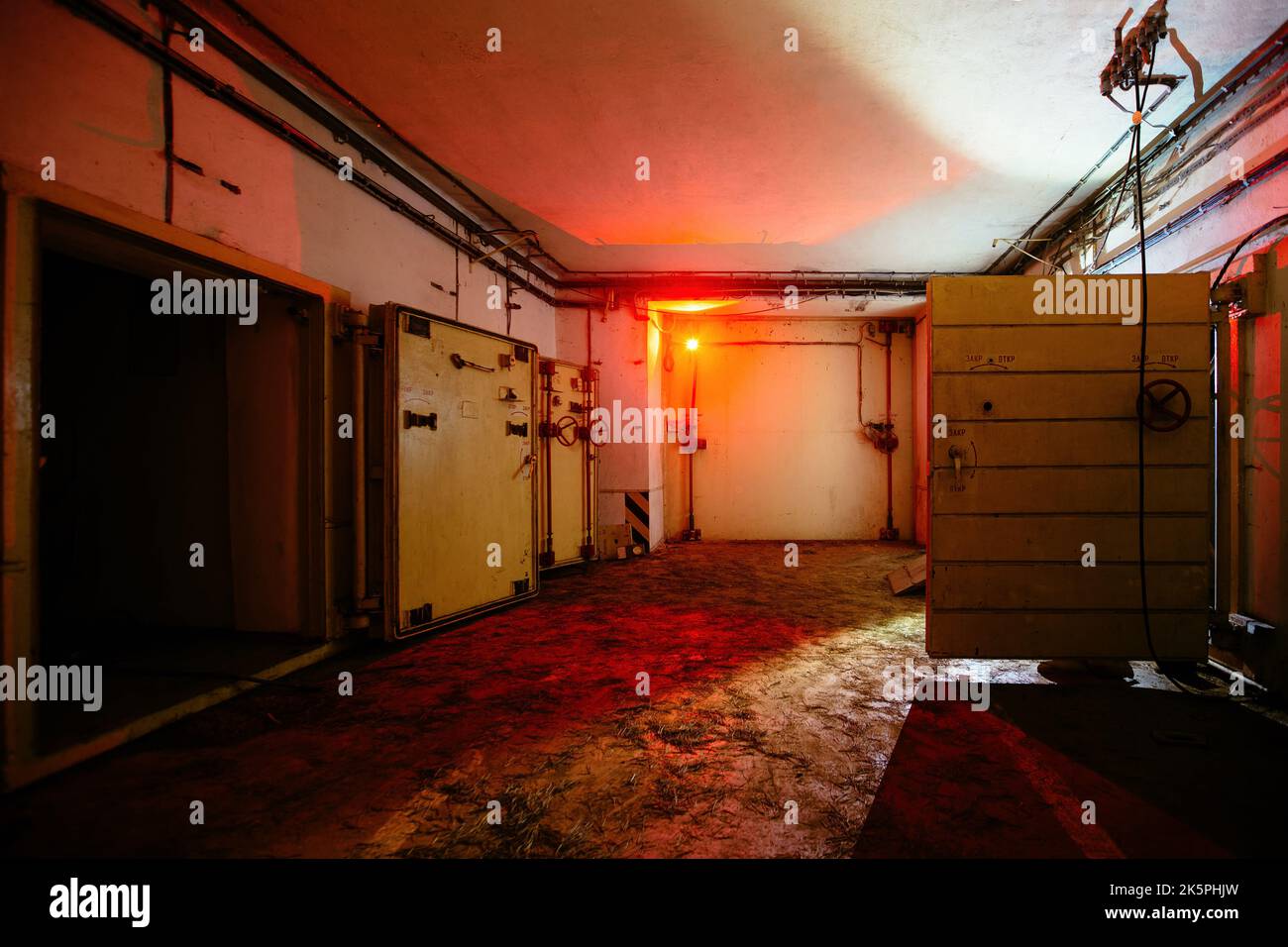 Bunker hosting nuclear weaponry with large blast proof armored door ...