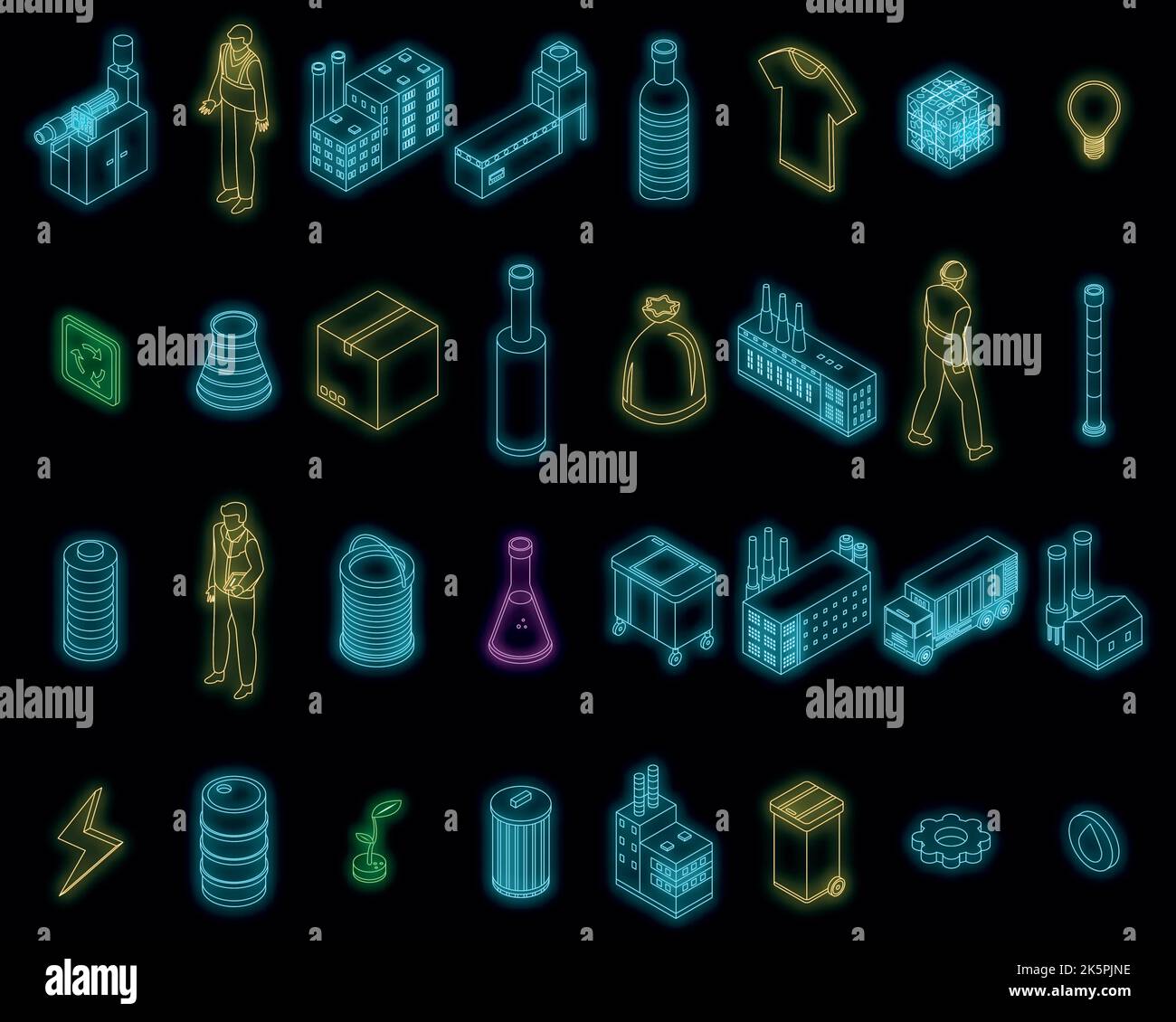 Recycle factory icons set. Isometric set of recycle factory vector ... Recycle factory icons set. Isometric set of recycle factory vector ...