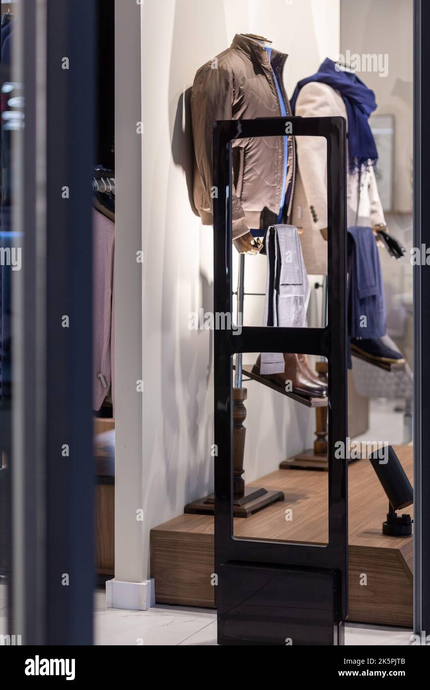 Scanner entrance gate for prevent theft in a clothes store. The sensors ...