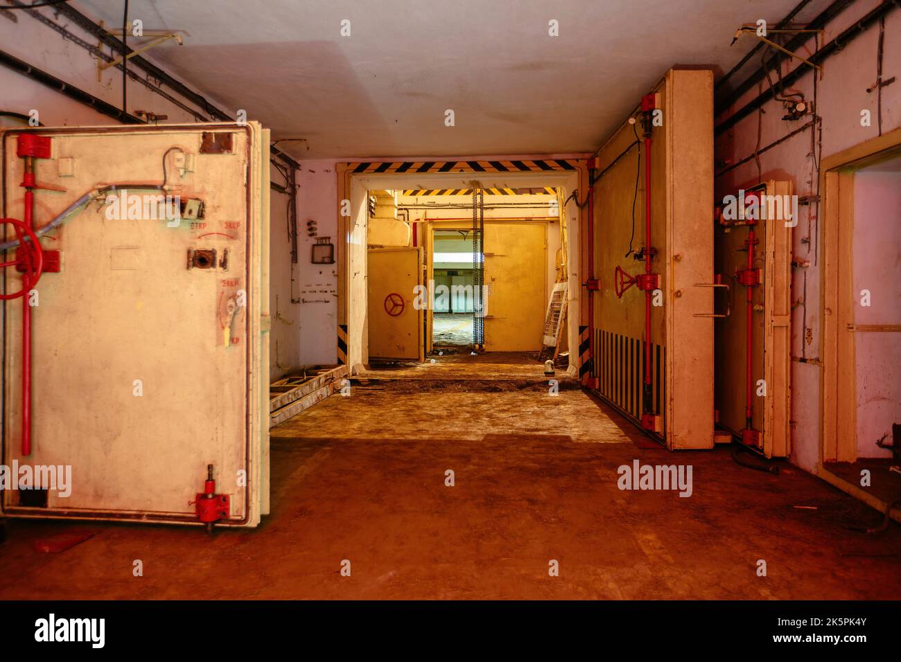 Bunker hosting nuclear weaponry with large blast proof armored door ...