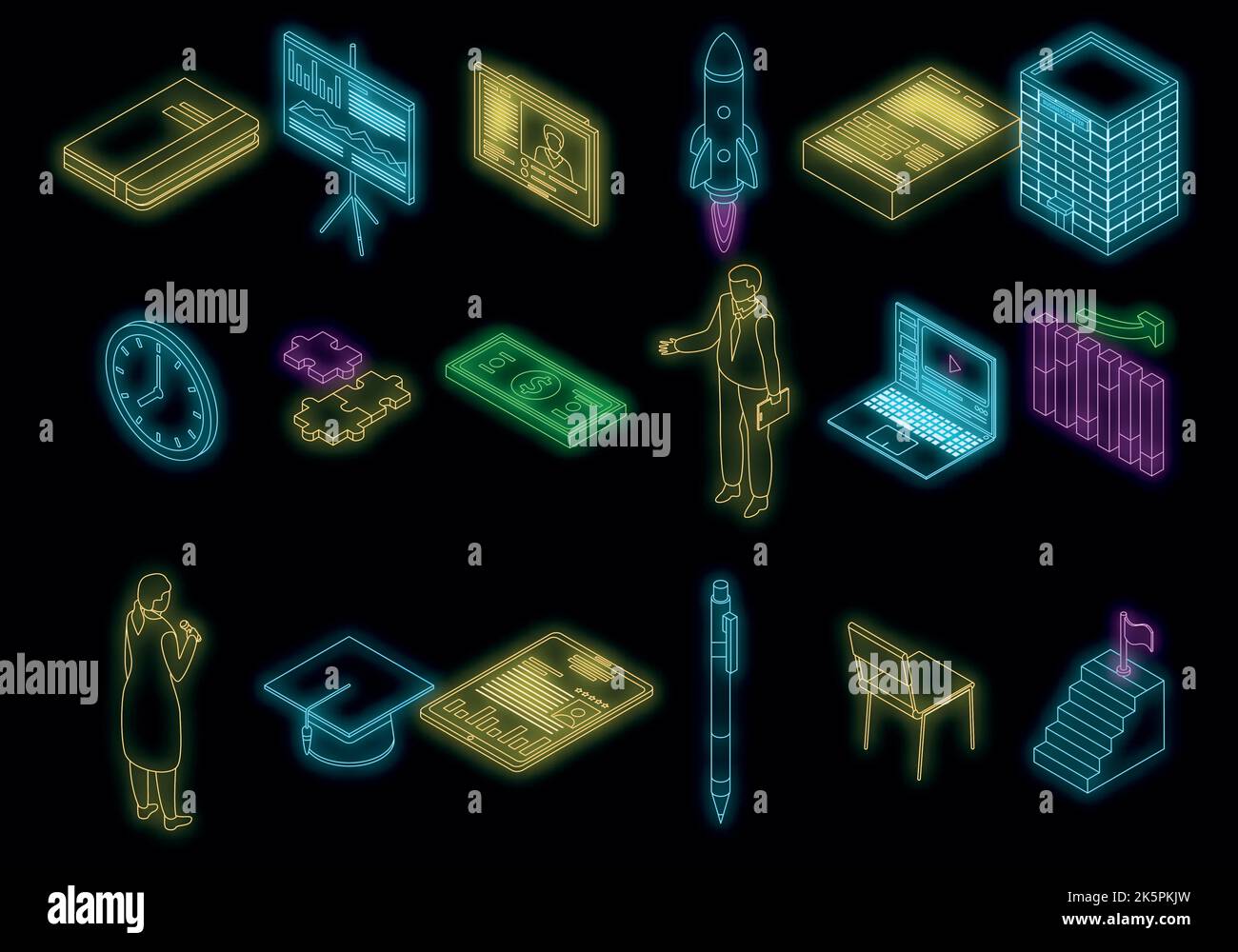 Business training icons set. Isometric set of business training vector ... Business training icons set. Isometric set of business training vector ...