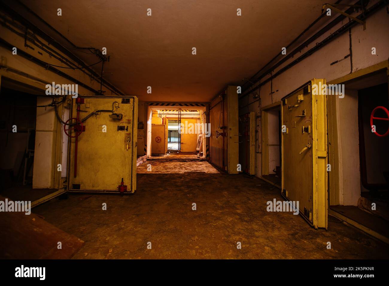 Bunker hosting nuclear weaponry with large blast proof armored door ...