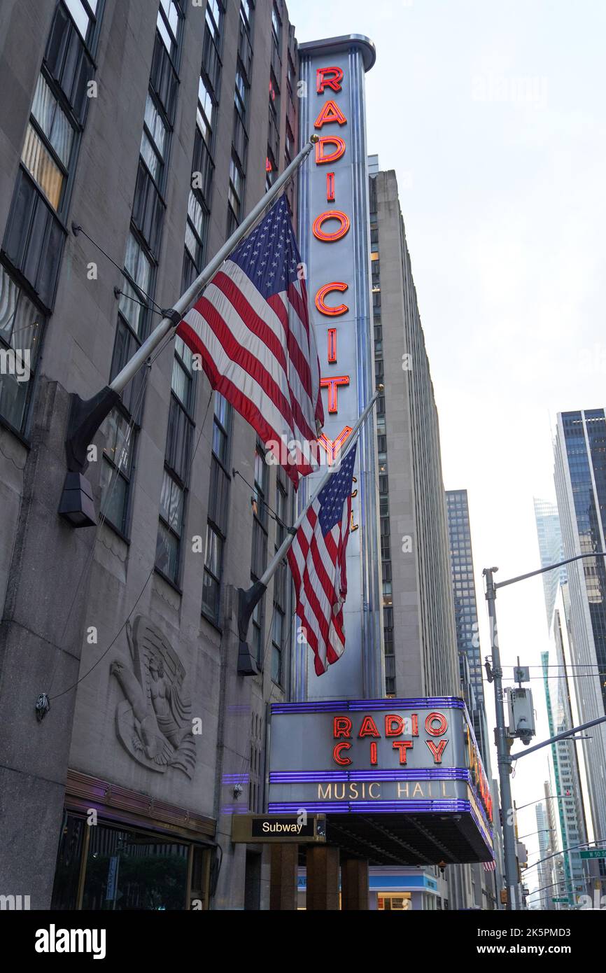 New York City landmark, Radio City Music Hall in Rockefeller Center ...