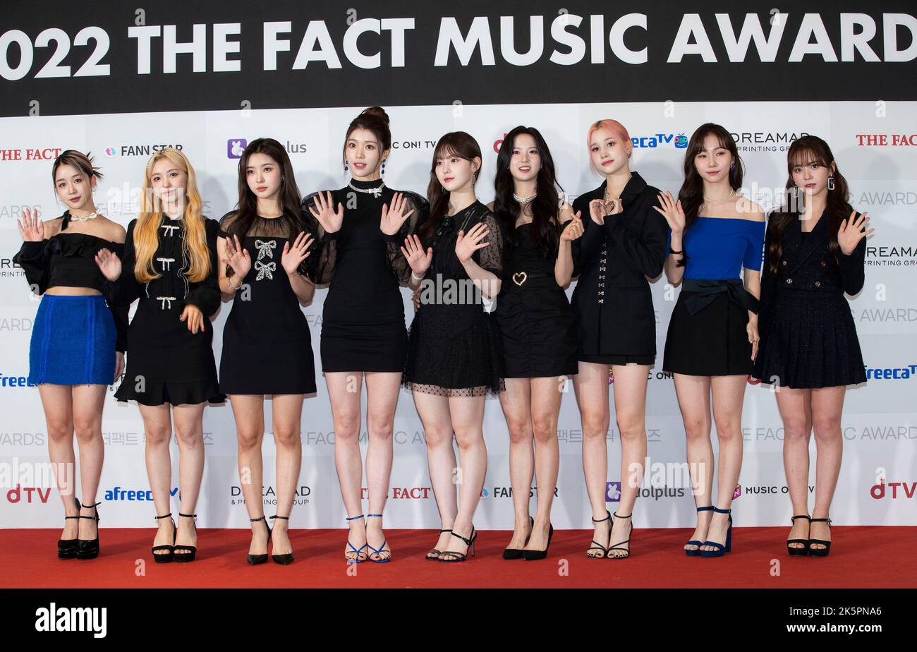 Seoul, South Korea. 8th Oct, 2022. South Korea K-Pop girl group Kep1er, Hikaru from Japan, Yeseo ...