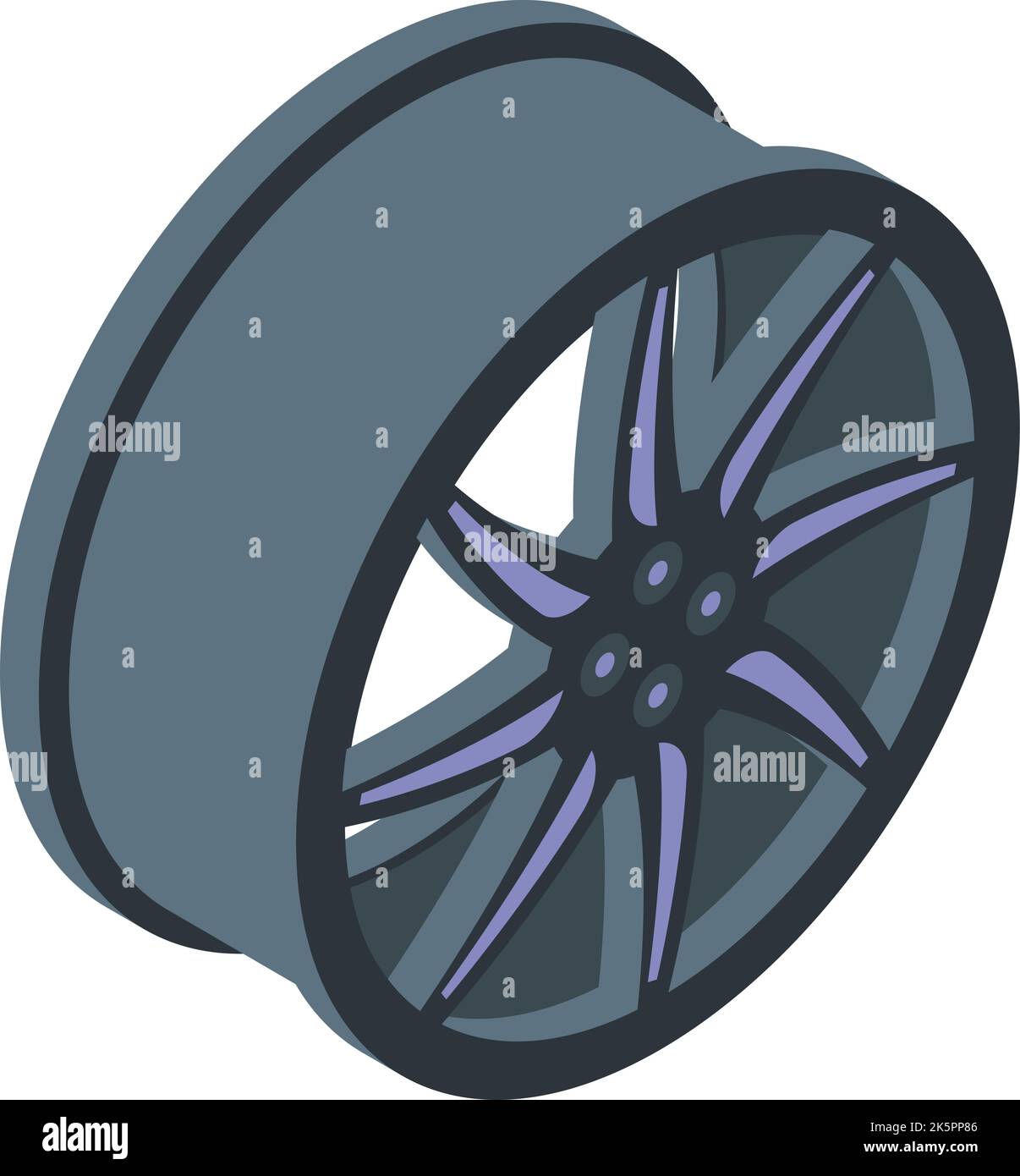 Black aluminium wheel icon isometric vector. Car repair. Sport metal ...