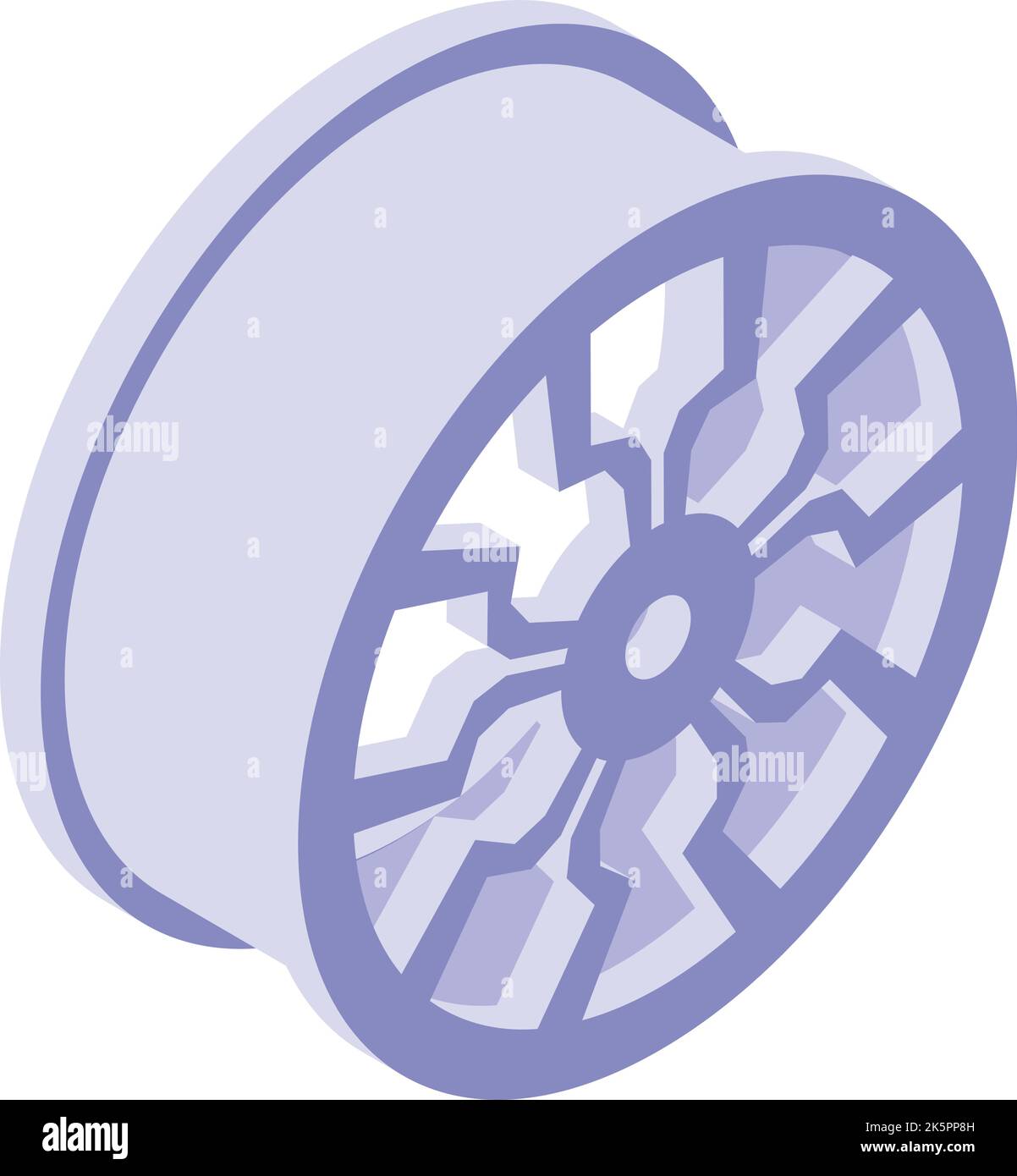 New car wheel icon isometric vector. Sport wheel. Aluminium metal Stock ...