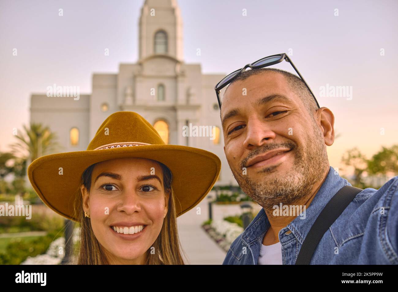 Couple Tourists Exploring temple of The Church of Jesus Christ of ...