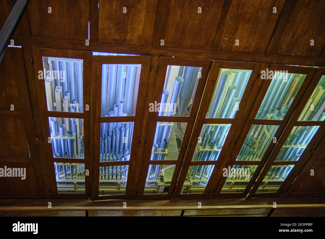 Inside of Arequipa Cathedral. Arequipa Peru. Pipe organ and interior of ...