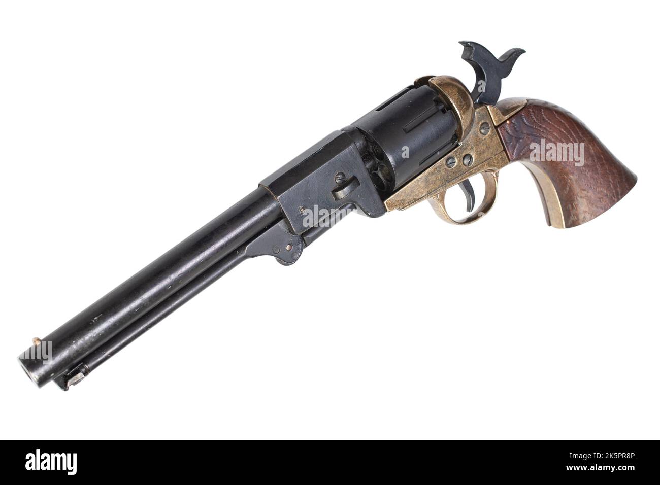 Old West Gun - Cocked and Locked Army Revolver isolated on white ...