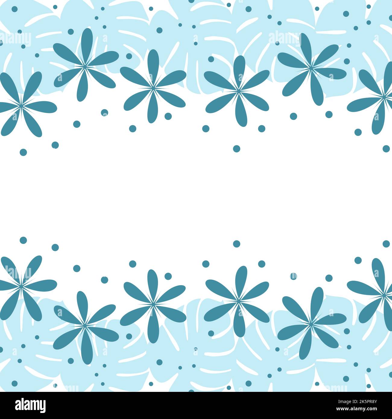 Bright endless frame in trendy pale wintery hues with hand drawn ...